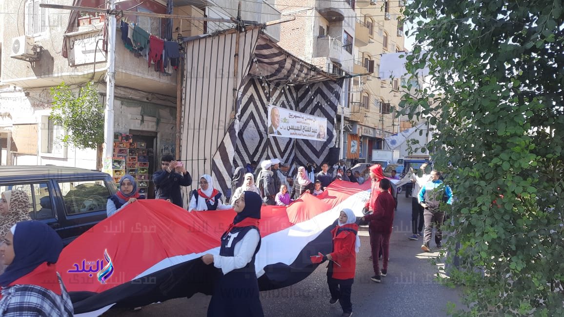 شاهد مسيرة لذوي الهمم بعلم مصر أمام لجان الانتخابات في قنا