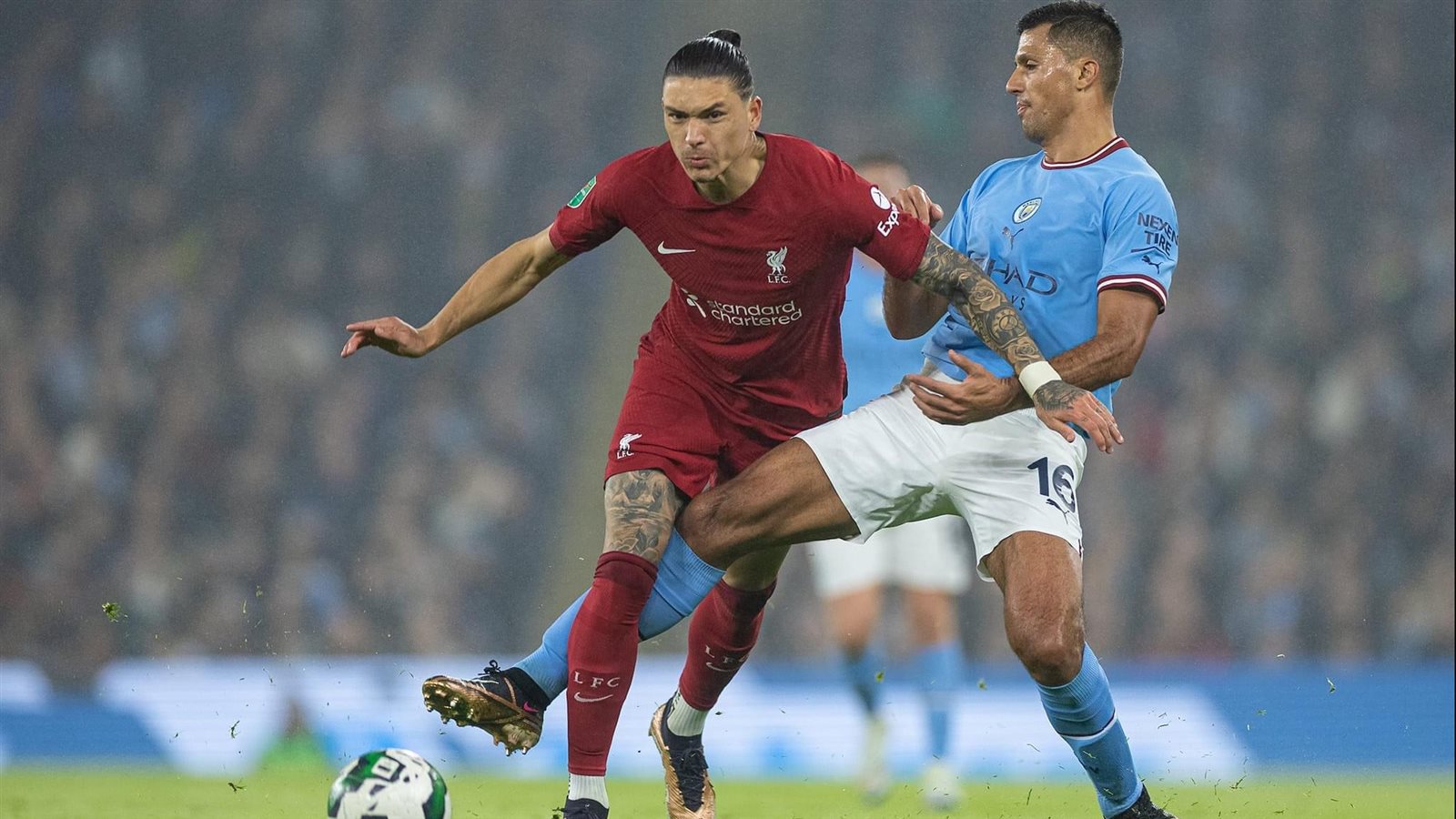 الشوط الأول ليفربول يتعادل مع مانشستر سيتي بهدف لمثله في كأس الرابطة